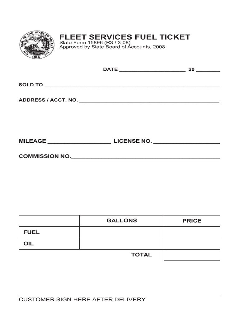 Fleet Services Fuel Ticket | PDF