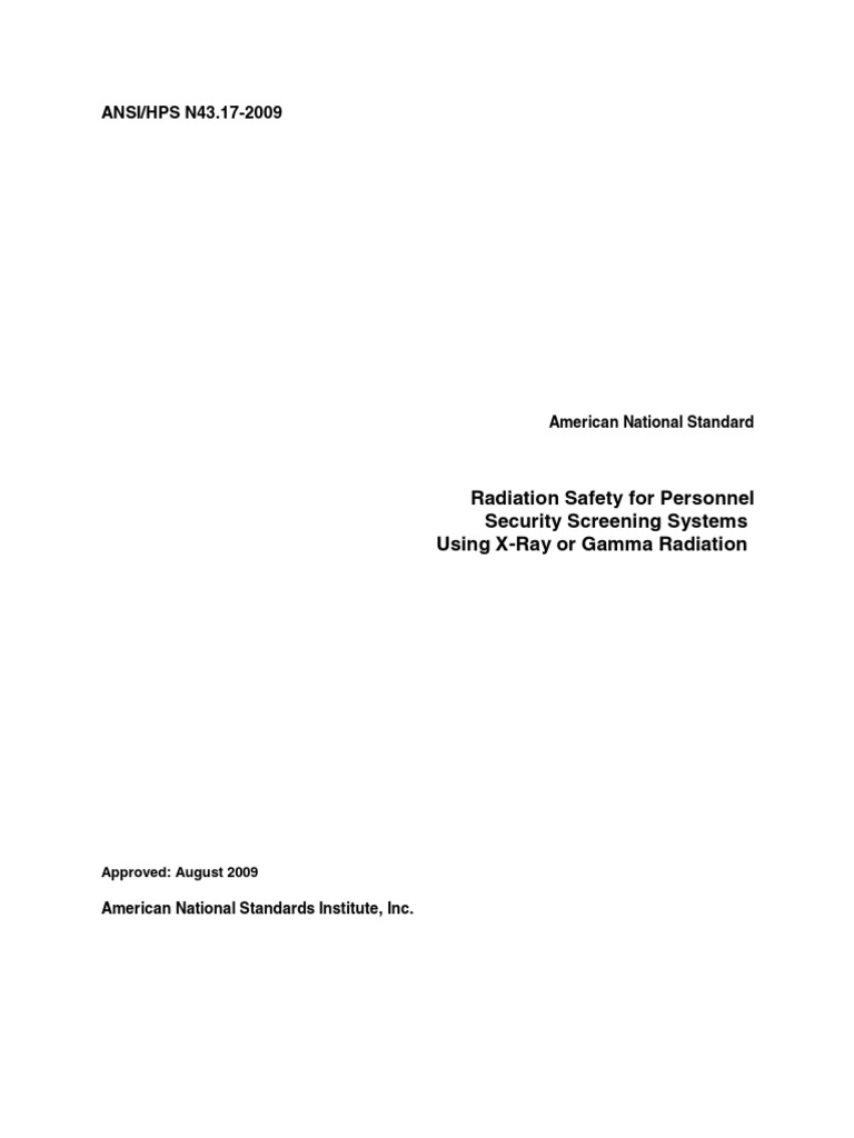 ANSI N43.17 Full Body Scanner | PDF | Absorbed Dose | Ionizing Radiation
