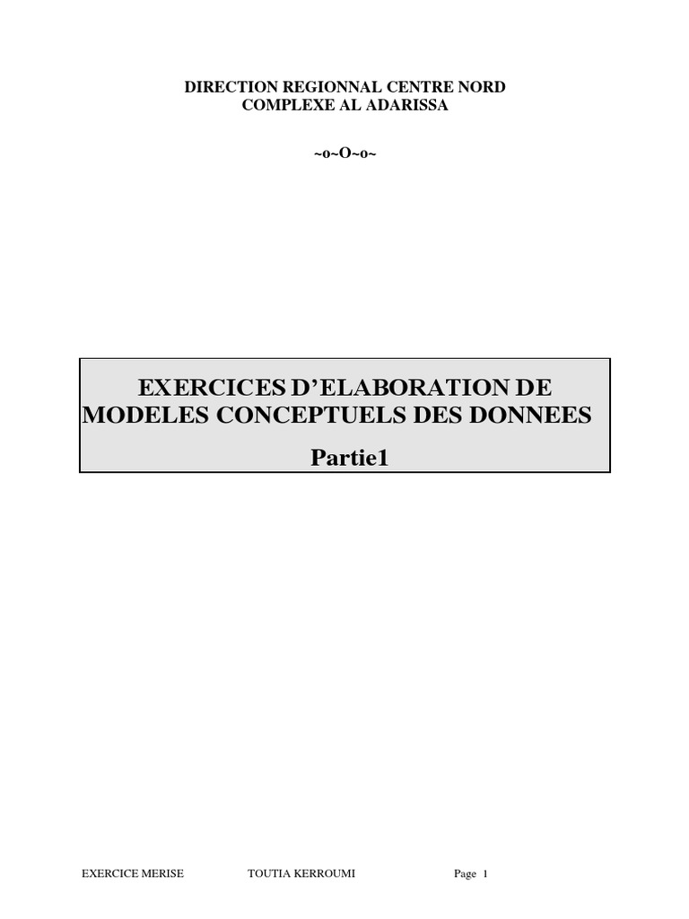 Merise Exercices MCD MLD EnoncesP1 | PDF | Chasse | Agriculture