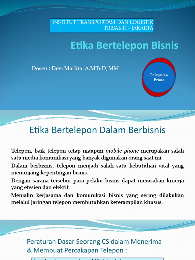 Etika Bertelepon Bisnis | PDF | Karier & Perkembangan