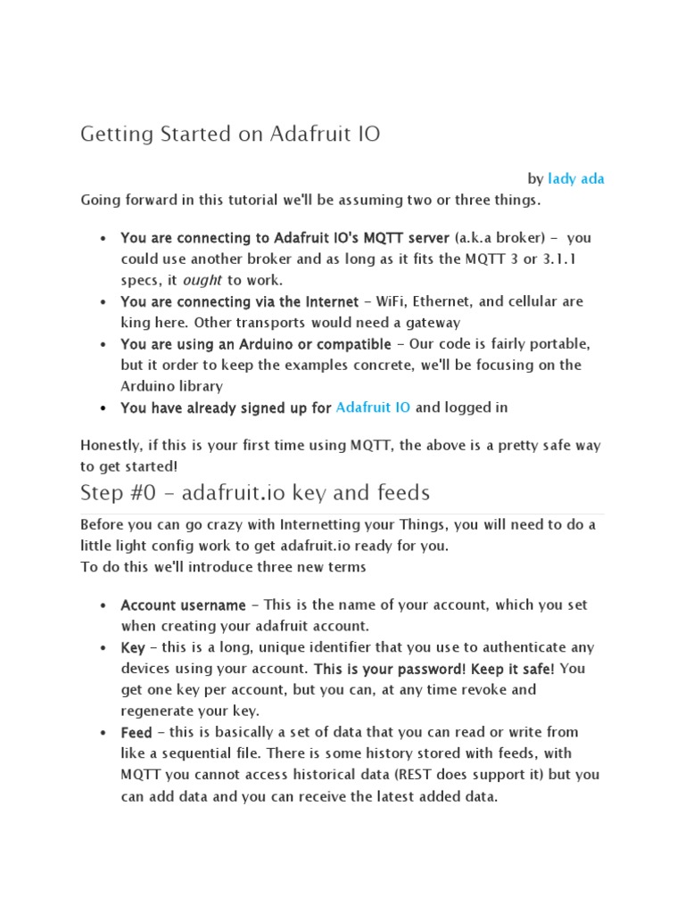 Getting Started On Adafruit IO: Lady Ada | PDF | Computer Science ...