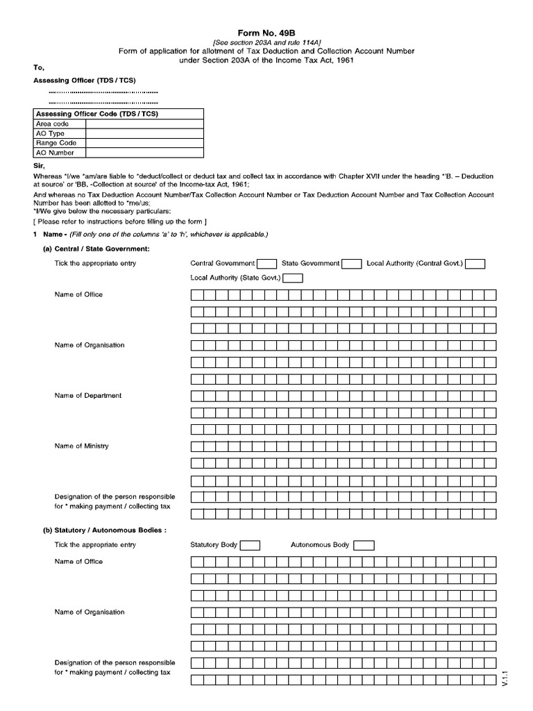 Tan Application Form Form-49b 1-3-19 | PDF