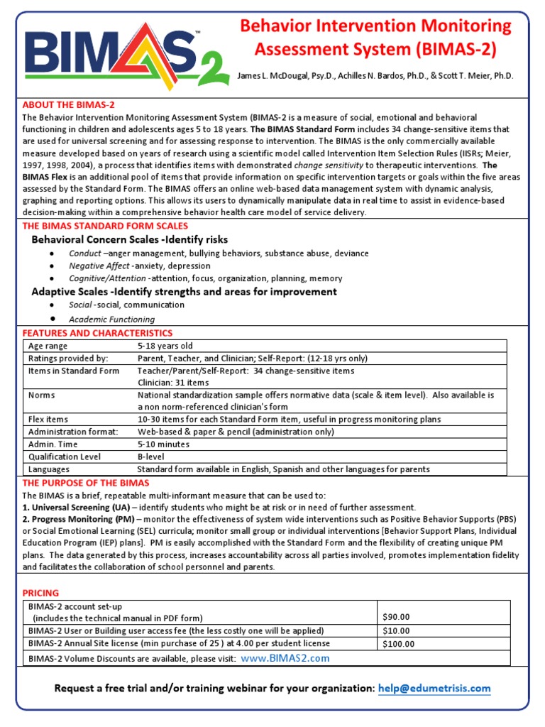 BIMAS-2 A Two Page Introduction | Download Free PDF | Affect ...