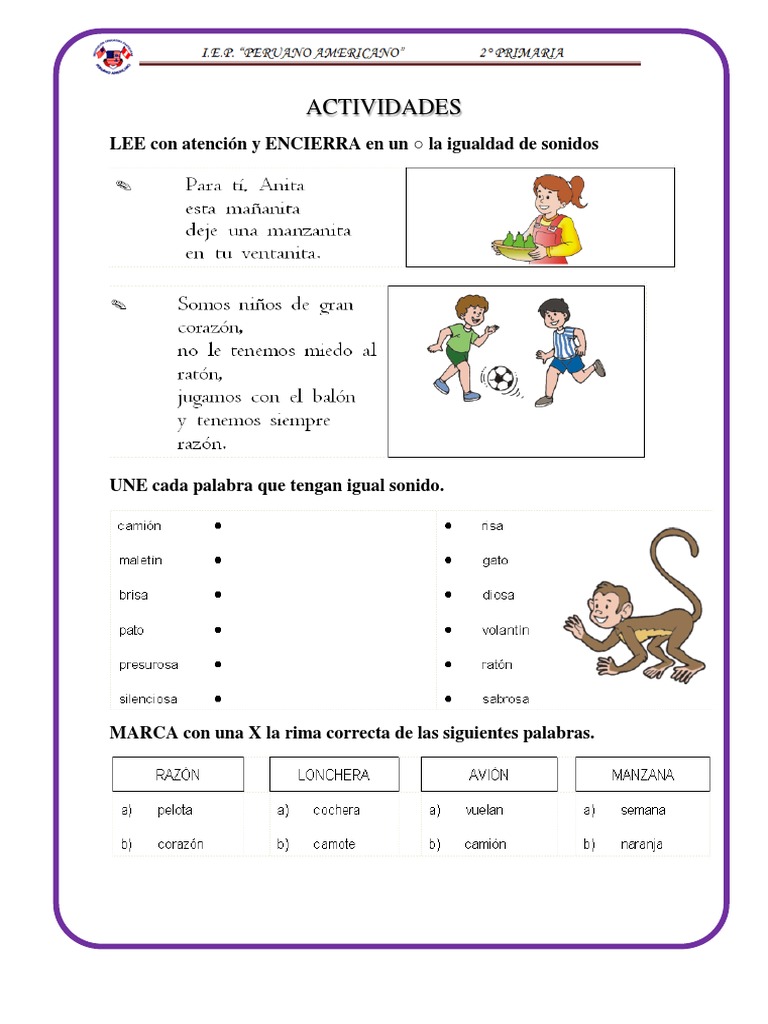 Actividades de Rimas para Primaria | PDF | Poesía | Ficción general