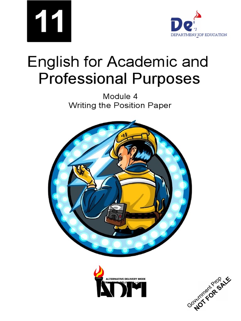 Eapp 4 Writing The Position Paper | PDF | Homework | Writers