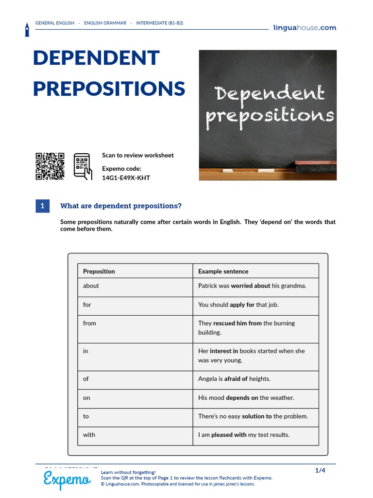 Dependent Prepositions American English Student Ver2 | PDF ...