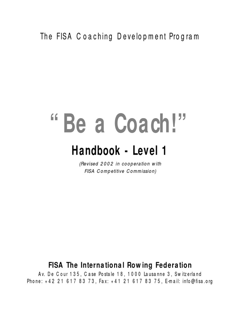 "Be A Coach!": Handbook - Level 1 | Download Free PDF | Rowing (Sport ...