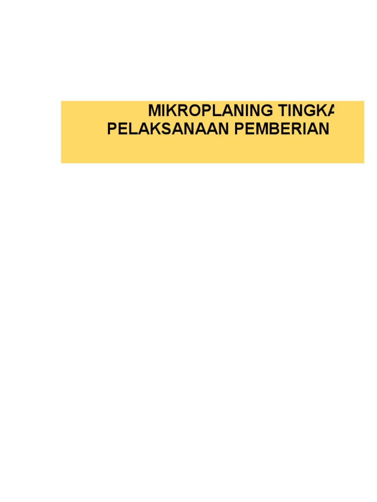 Format Microplanning Kemenkes Untuk Puskesmas | PDF