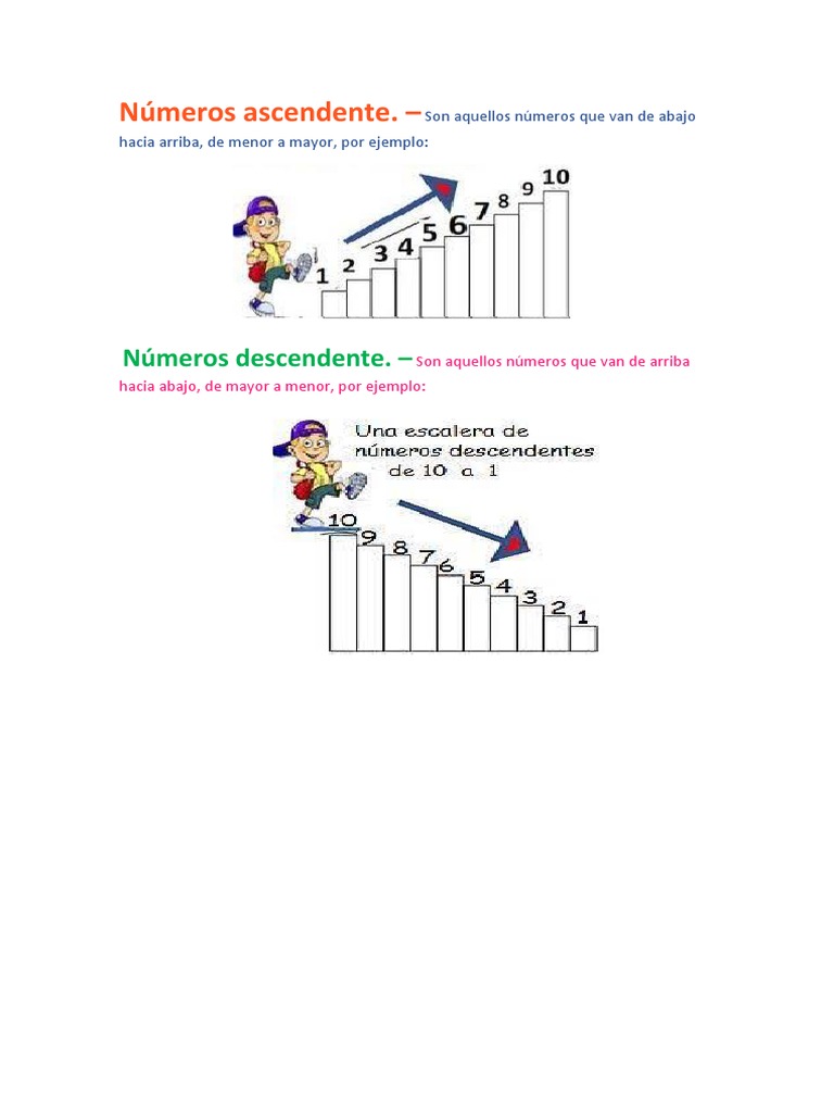 Números Ascendentes y Descendentes | PDF
