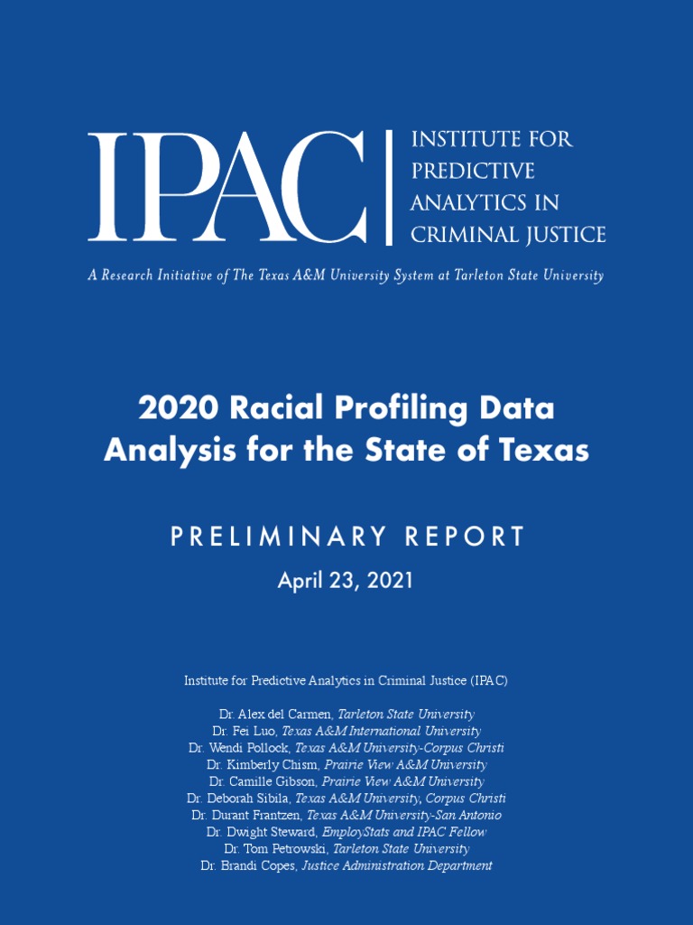 IPAC 2020 Racial Profiling Analysis | PDF | Racial Profiling | Race And ...