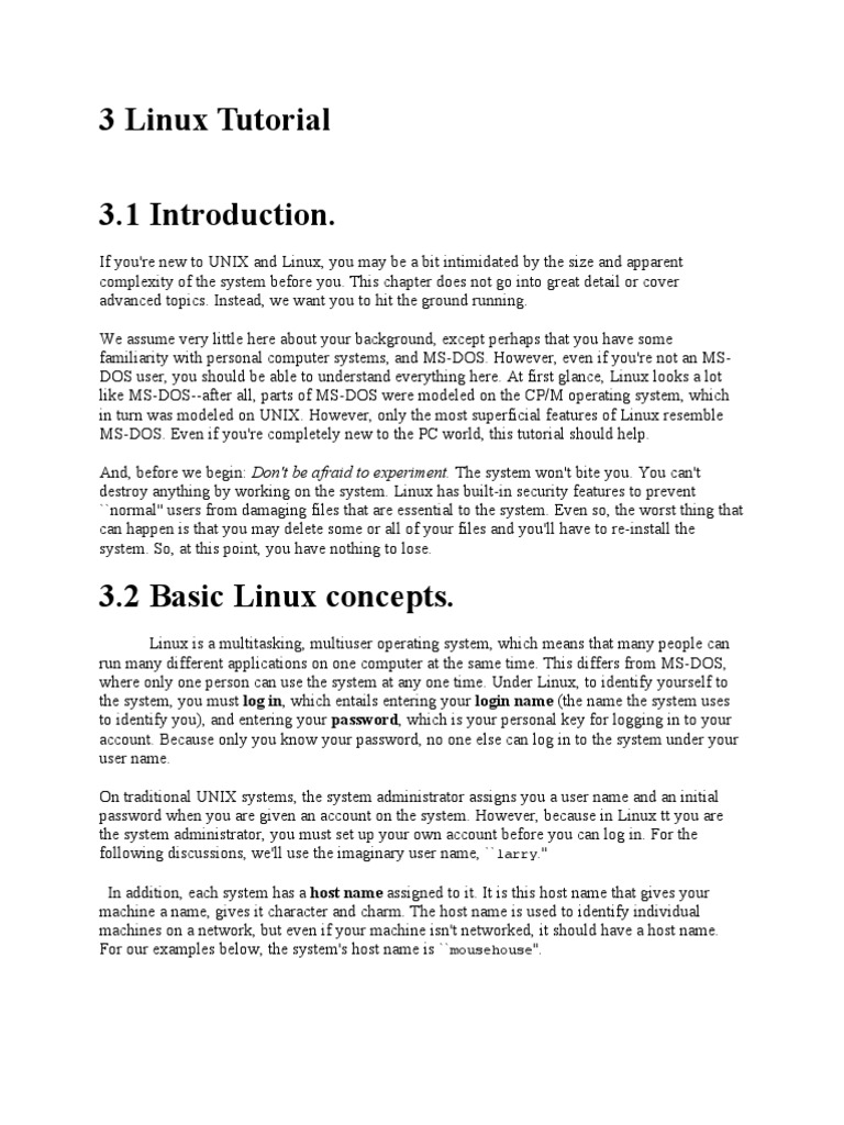 3 Linux Tutorial | PDF | Computer File | Filename