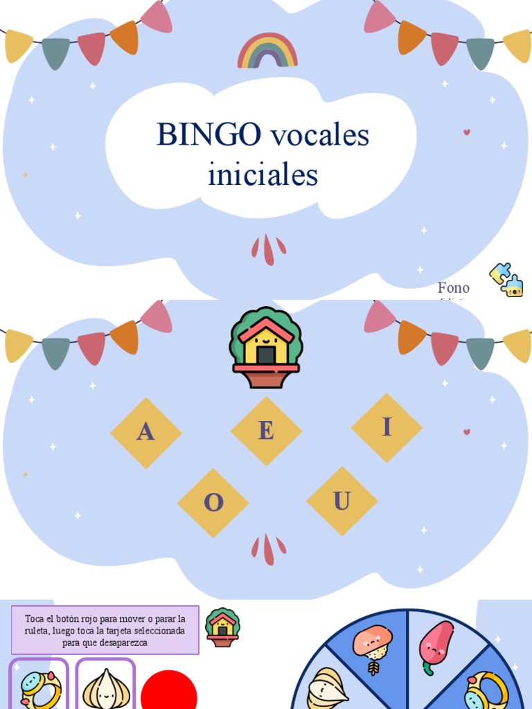 Bingo de Vocales Iniciales para Niños | PDF