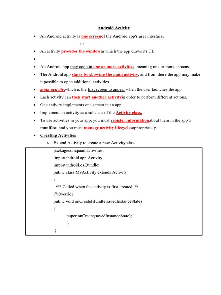 Android Activity | PDF