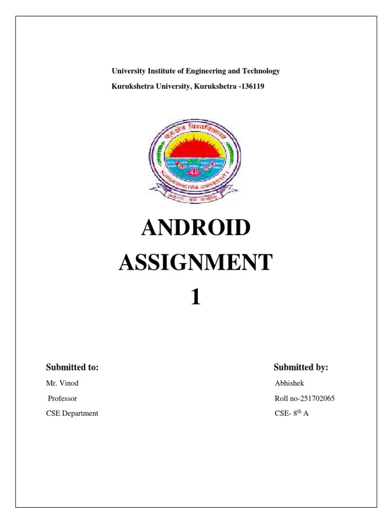 Android Assignment 1 | PDF | Computer Science | Computer Data