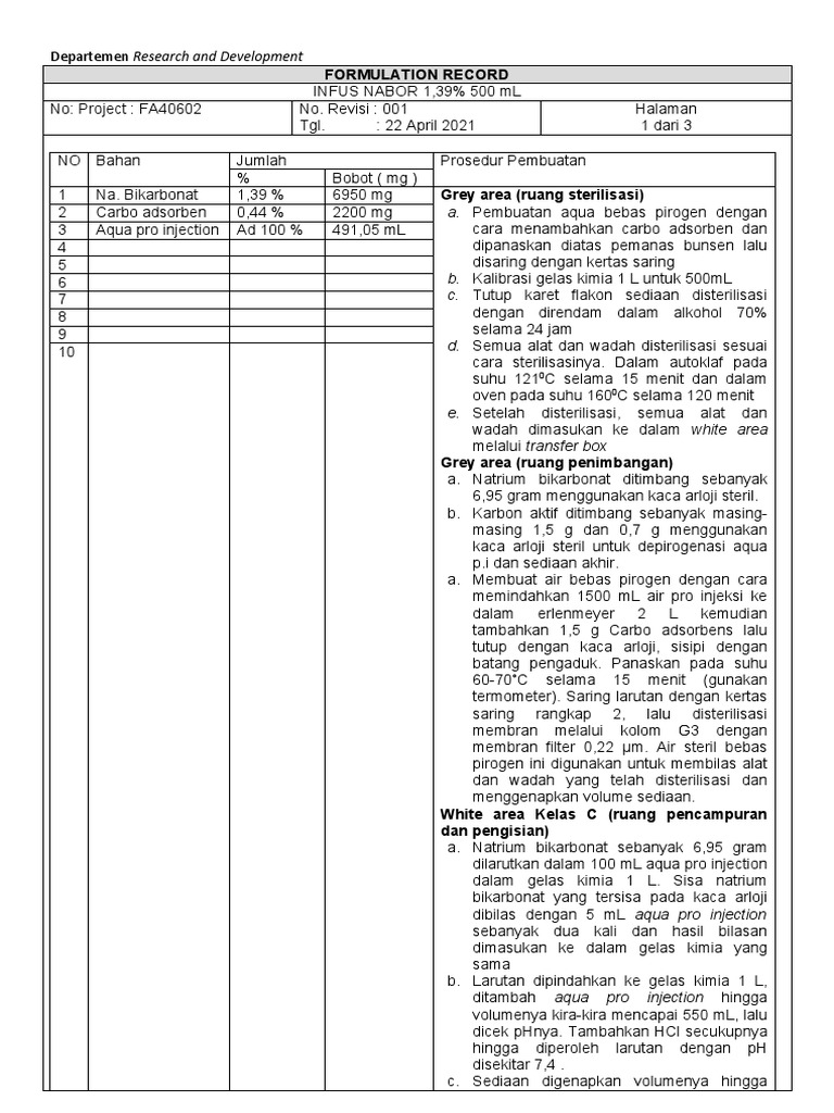 Formulation Record | PDF