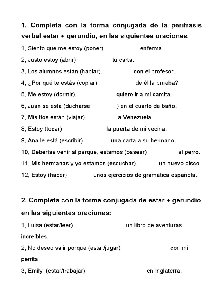 Estar Gerundio | PDF