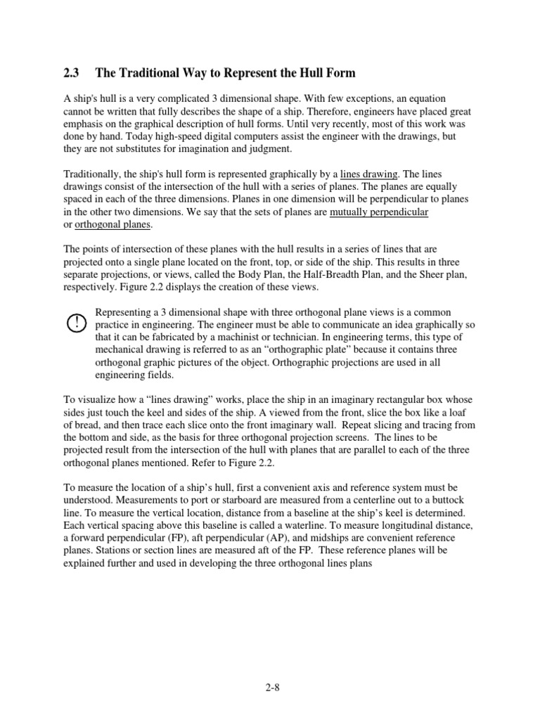 2.3 The Traditional Way To Represent The Hull Form | PDF | Plane ...