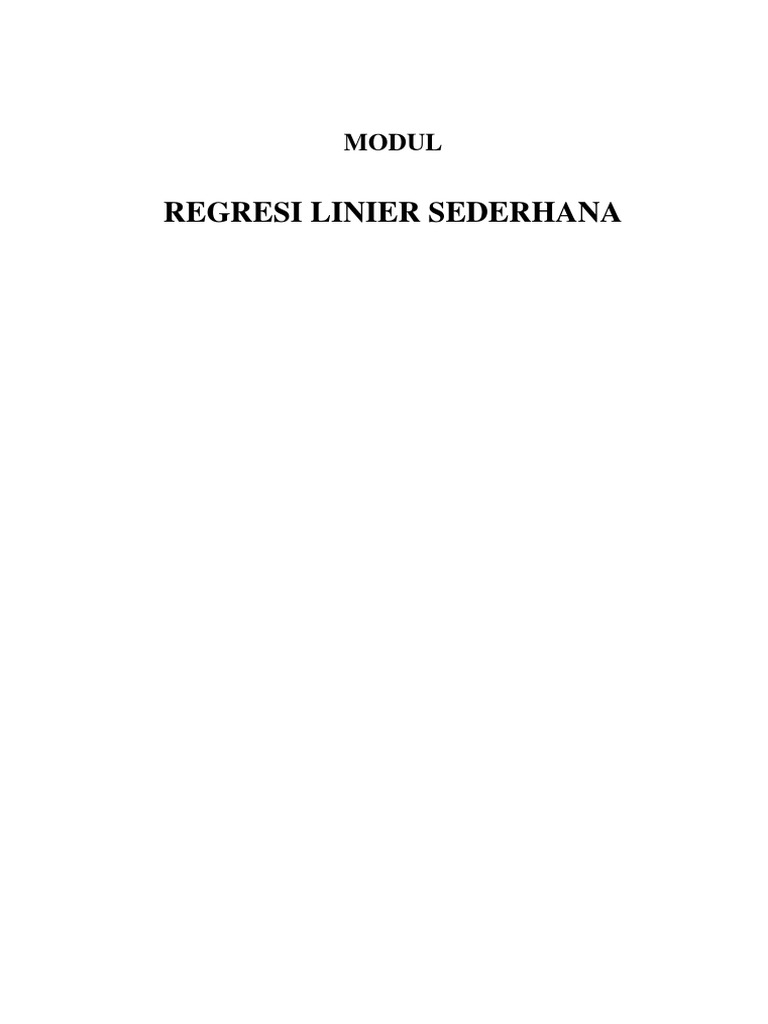 Regresi Linier Sederhana | PDF