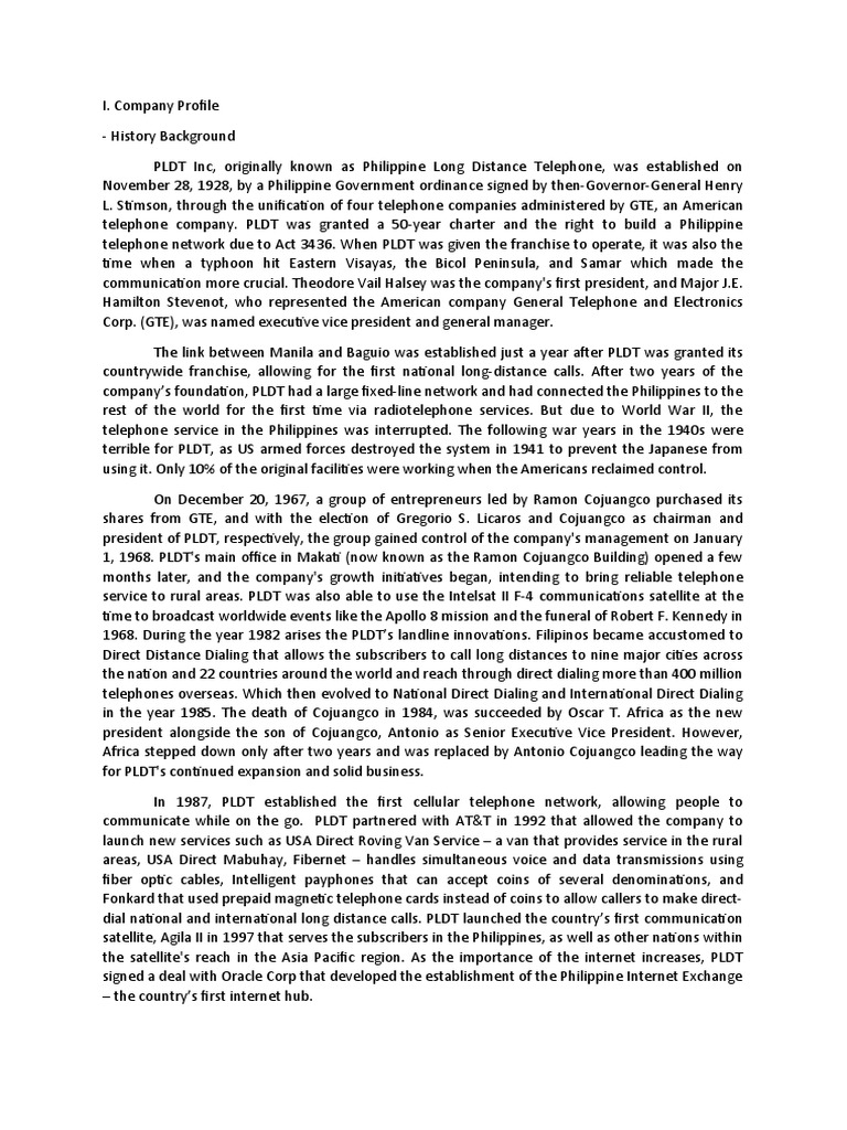 PLDT Company History | PDF | Telephony | Computing