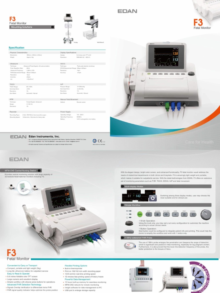 Monitor Fetal Edan f3 | PDF