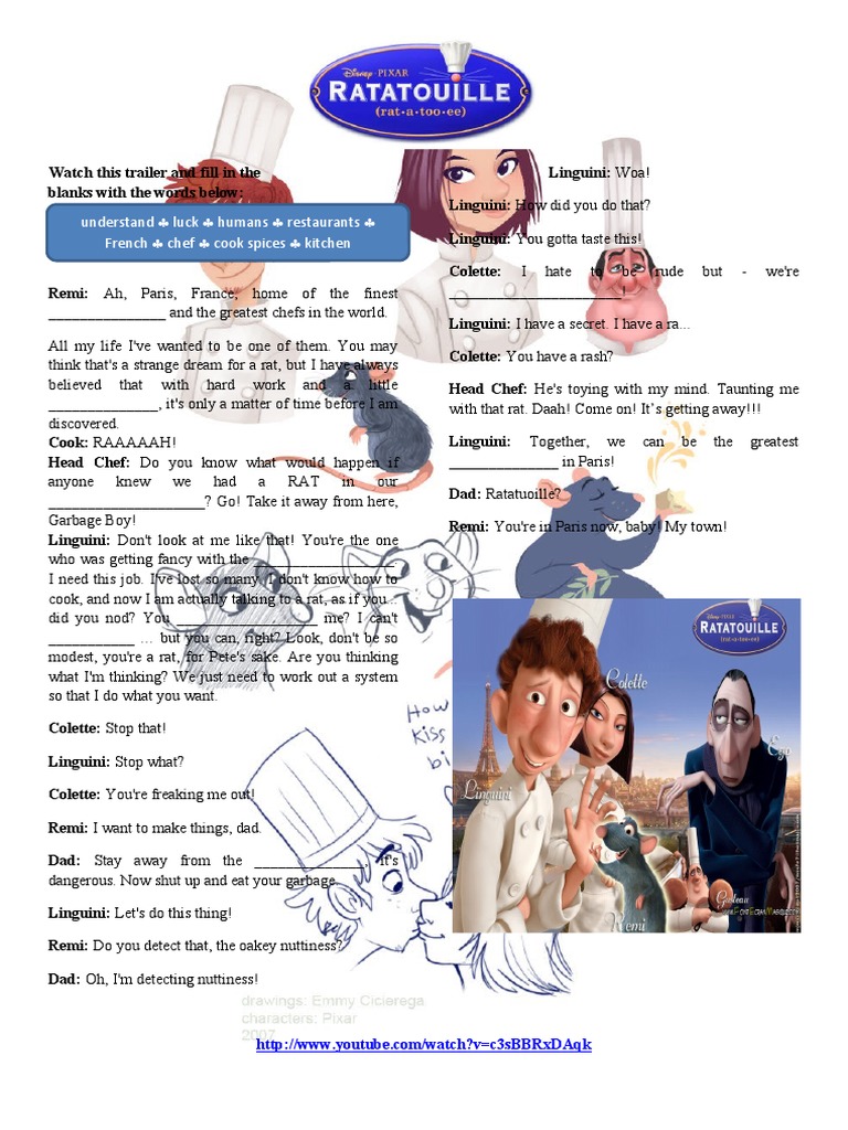 Ratatouille Video Movie Activities 61617 | PDF