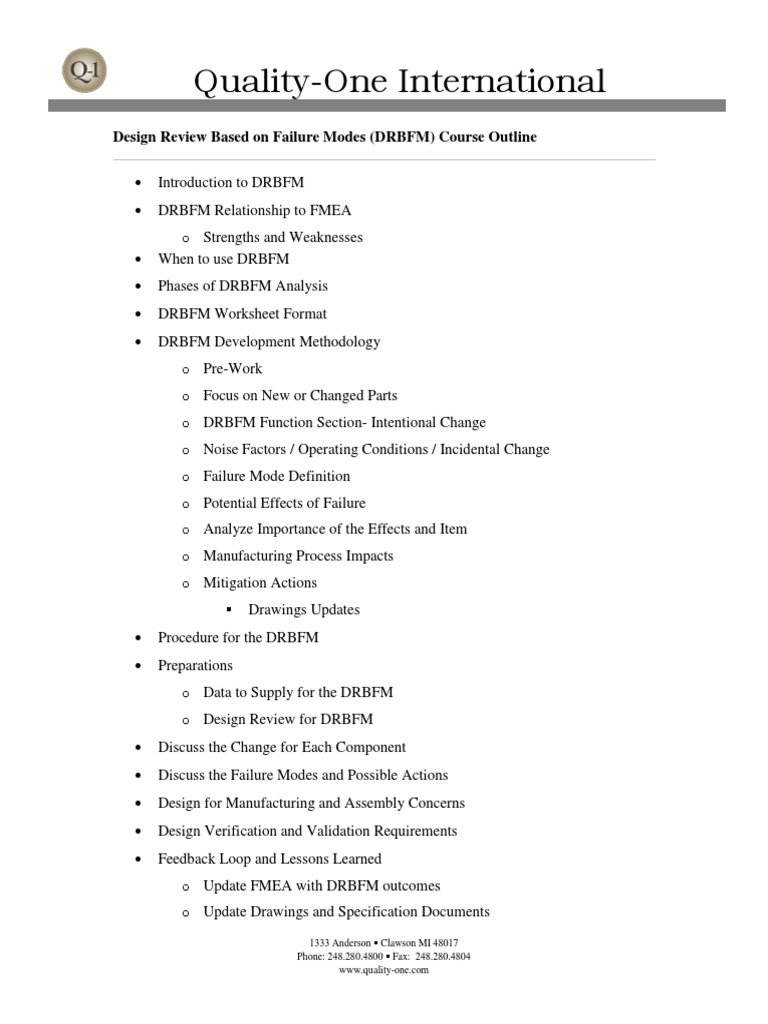 A Guide to Conducting Design Reviews Based on Failure Modes (DRBFM) to ...