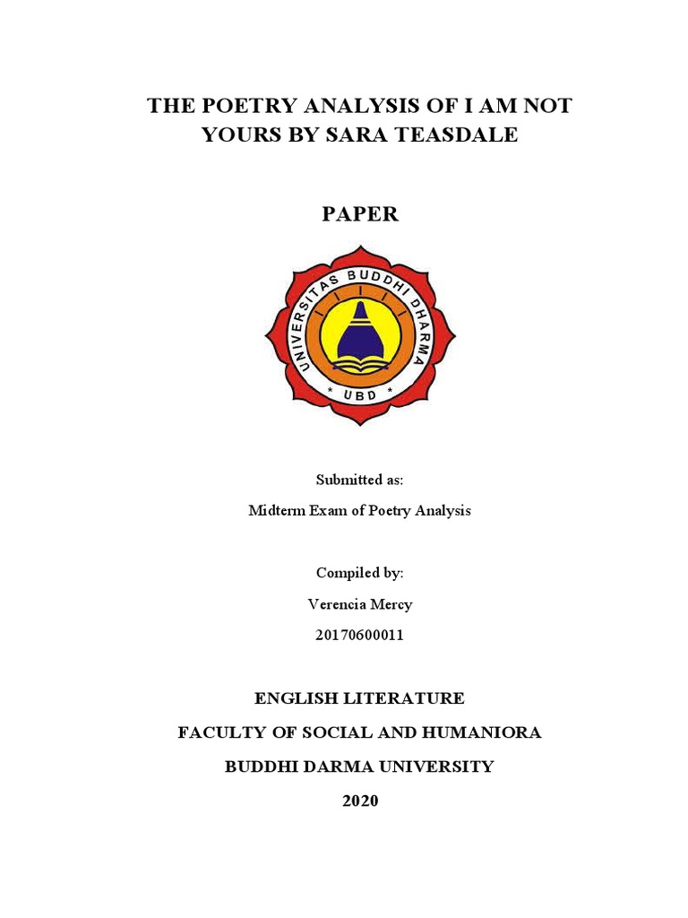 Analysis of "I Am Not Yours" Poem | PDF | Poetry | Languages