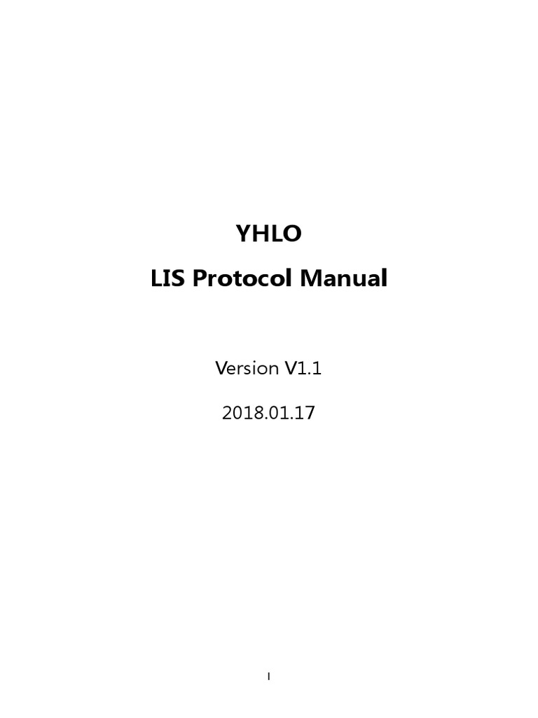 YHLO LIS Protocol ManualV1.1 | PDF | Computer Science | Computer Data