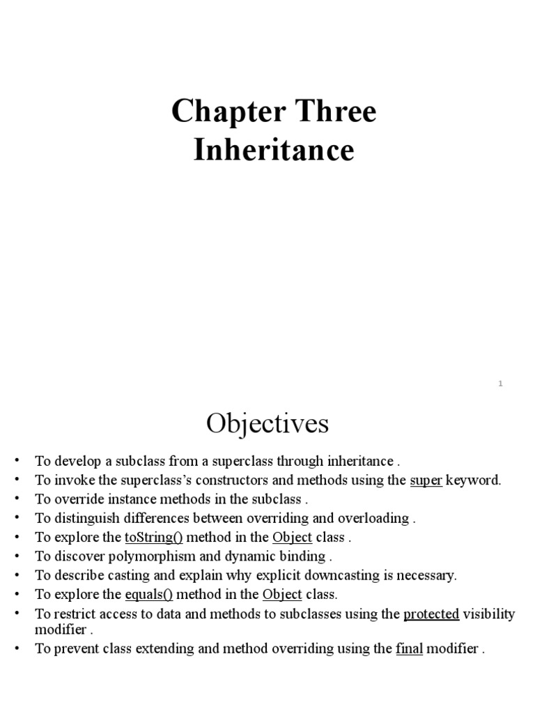 Chapter Three Inheritance Pdf Inheritance Object Oriented Programming Method Computer