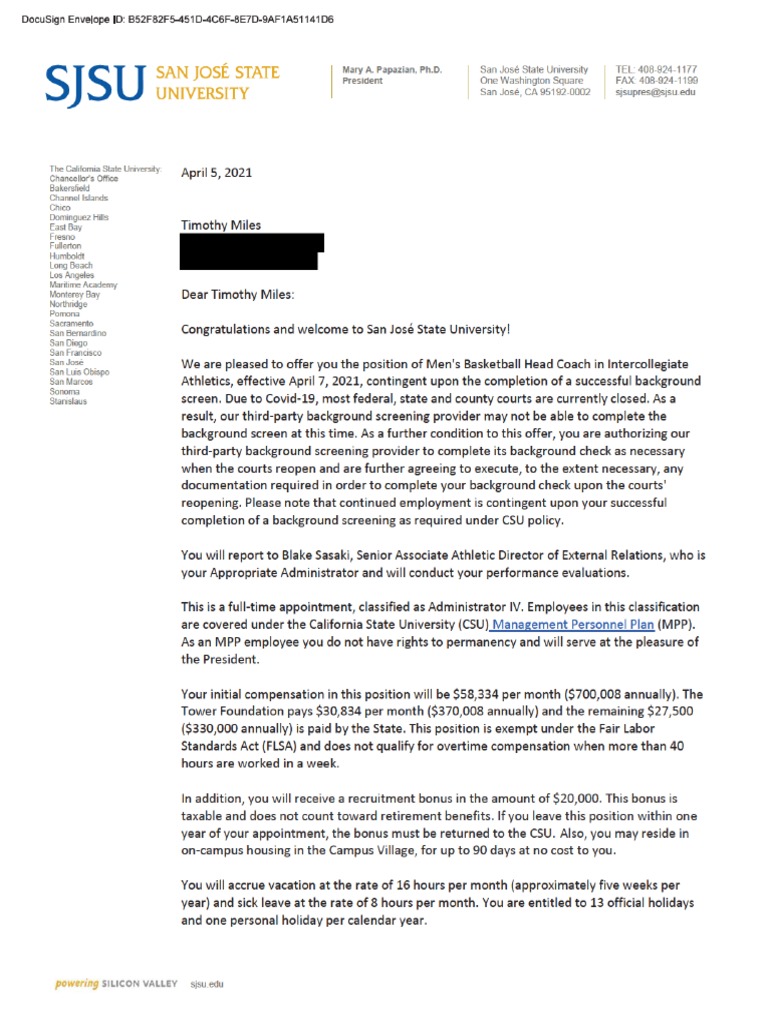 Timothy Miles Contract | PDF