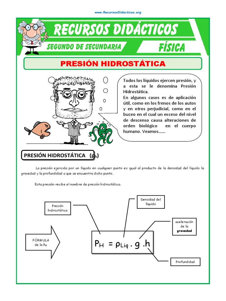 Presión Hidrostática y Aplicaciones | PDF | Presión | Buceo bajo el agua