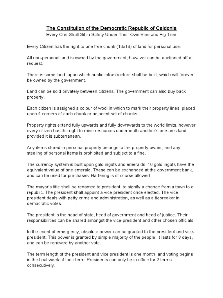 Minecraft Constitution GP | PDF | Theft | Crime & Violence