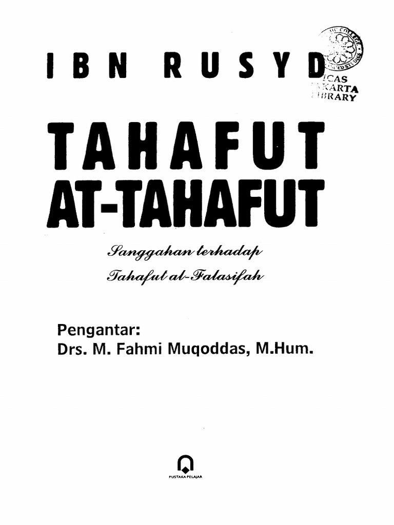 Ibnu Rusyd Tahafut at Tahafut | PDF
