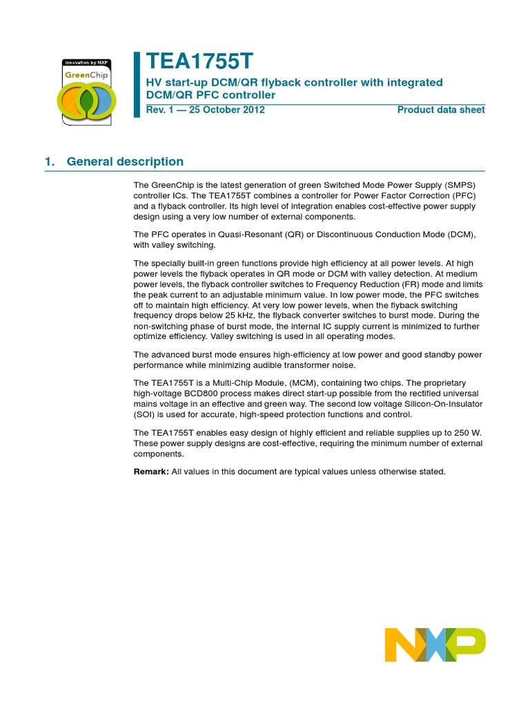 TEA1755T Datasheet | PDF | Manufactured Goods | Computer Engineering