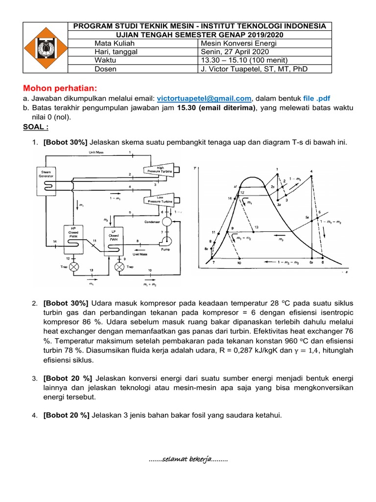 Soal Uts Mesin Konversi Energi | PDF
