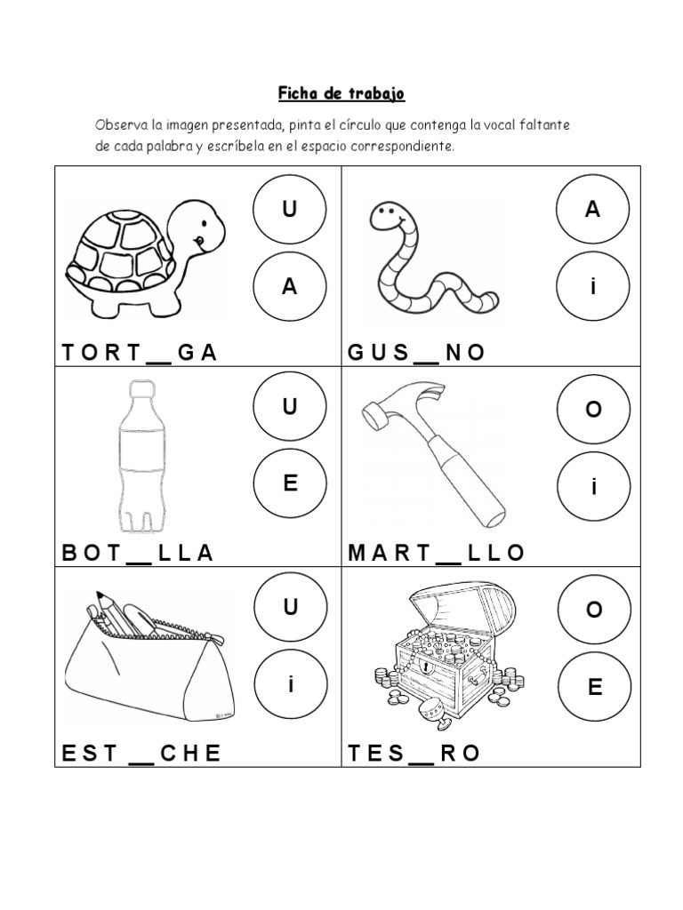 Ficha de Trabajo, Kinder | PDF
