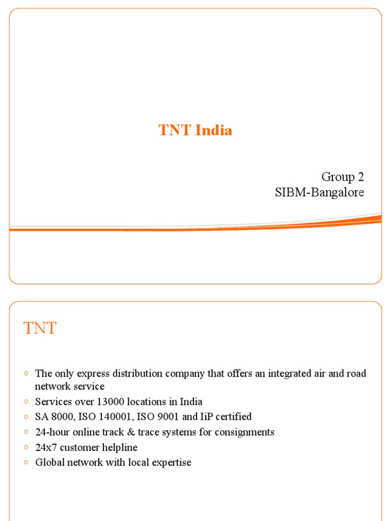 TNT India | PDF | Logistics | Warehouse