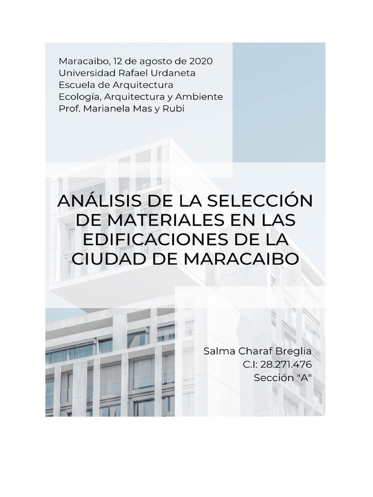 Materiales en fachadas de Maracaibo | PDF | Ventana | Encendiendo