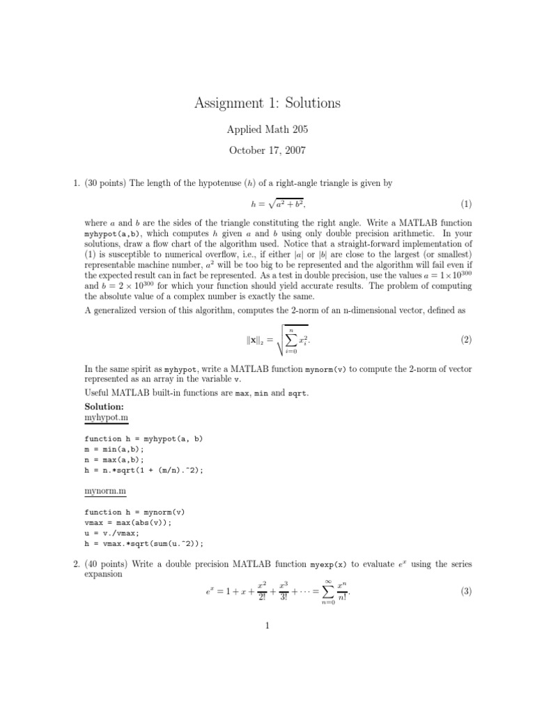Harvard Applied Mathematics 205 Homework 1 | PDF | Exponential Function ...