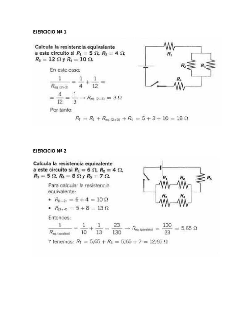 Ejercicios Resueltos Circuitos Mixtos | PDF | Métodos y materiales de enseñanza | Tecnología