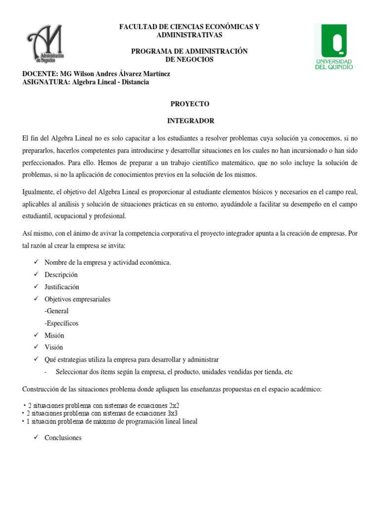 Integrador Algebra | PDF | Finanzas y dinero