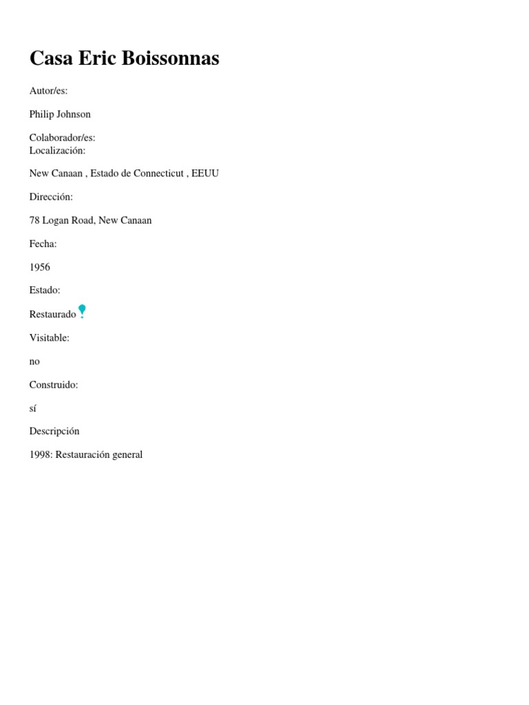 Casa Eric Boissonnas en Connecticut | PDF
