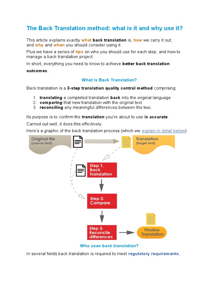 The Back Translation Method: What Is It and Why Use It? | PDF ...