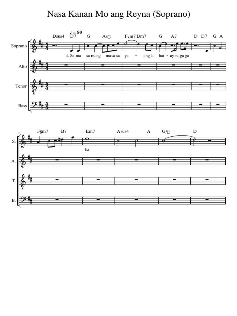 Nasa Kanan Mo Ang Reyna (Soprano) | PDF