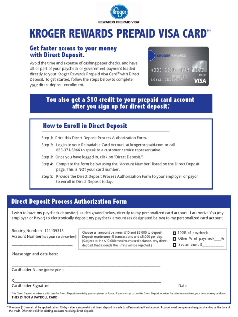 KPF Direct-Deposit-Form v2 | PDF | Paycheck | Credit Card