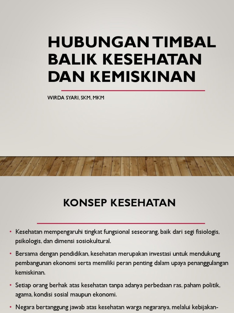 Materi 11 (Hubungan Timbal Balik Kesehatan Dan Kemiskinan) | PDF