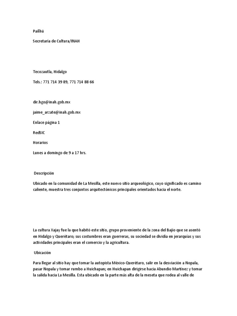 Pañhú | PDF | Cultura de las Americas | Arqueología