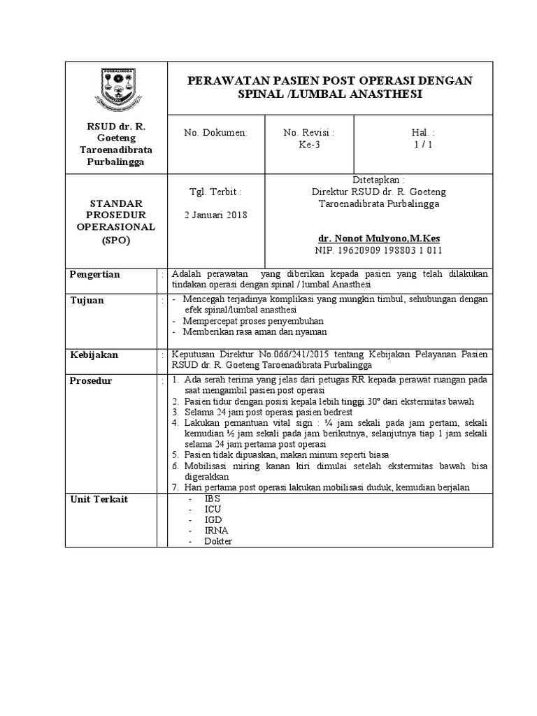 Perawatan Pasien Post Operasi | PDF