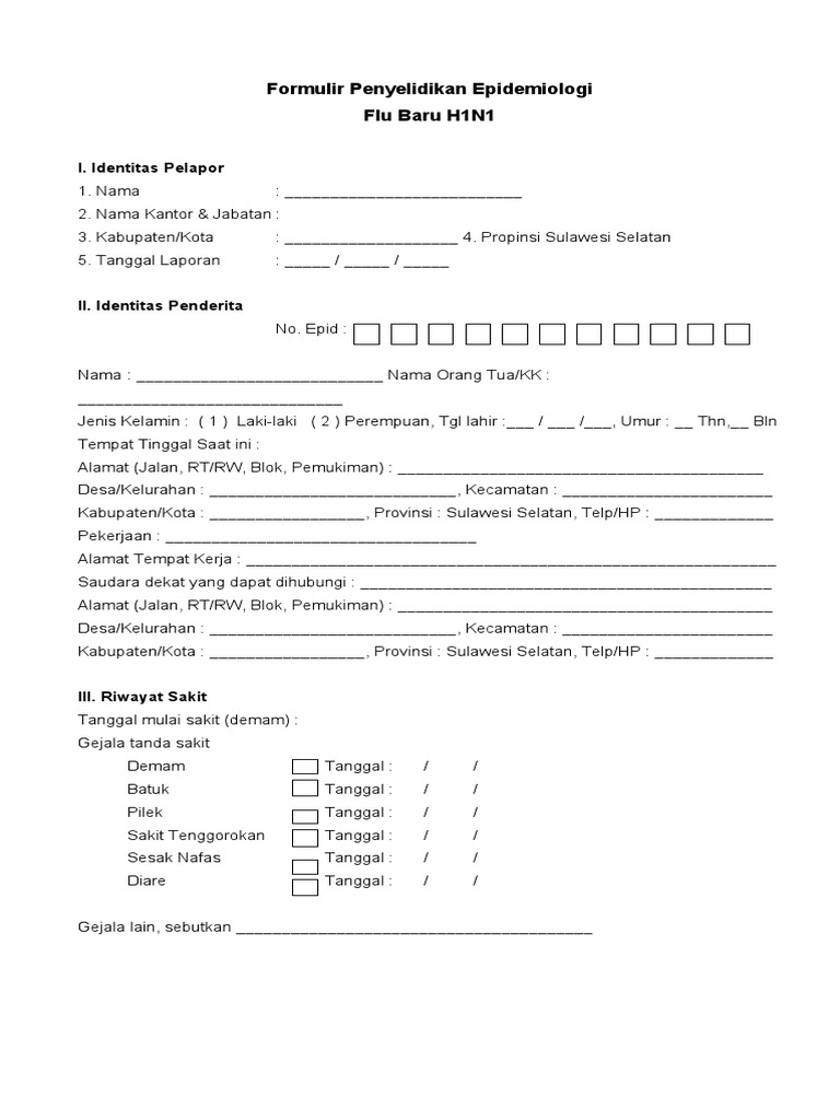 Form H1N1 | PDF | Hukum