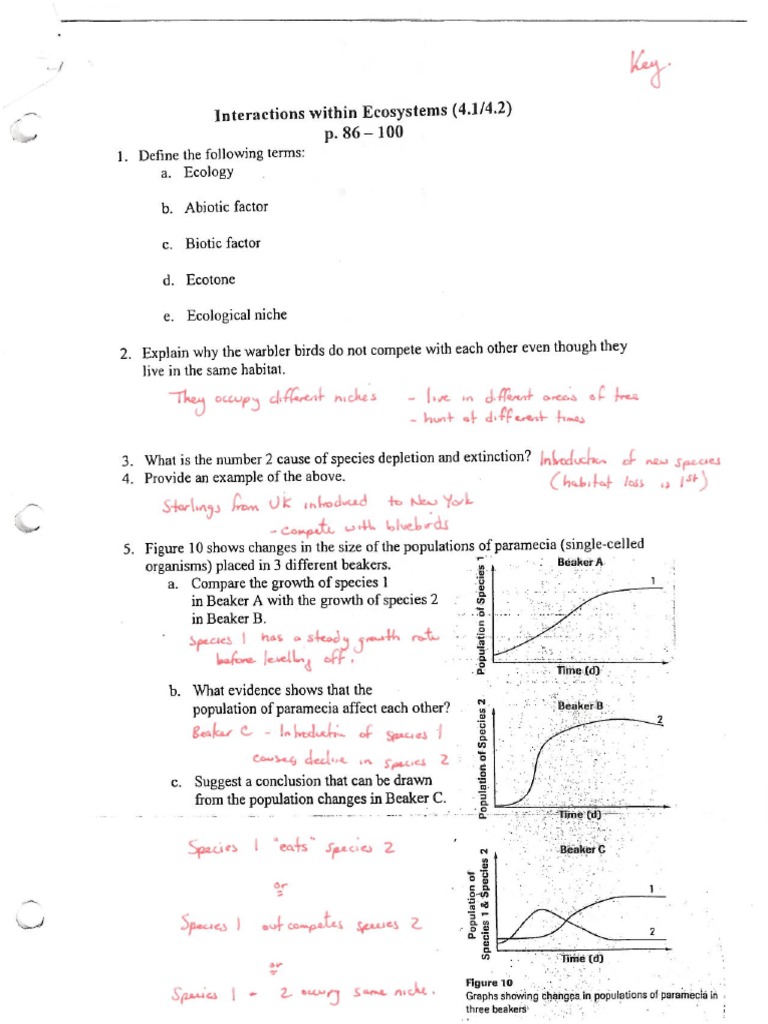 Bio20 - Unit B - 1 - Chap4 Key | PDF